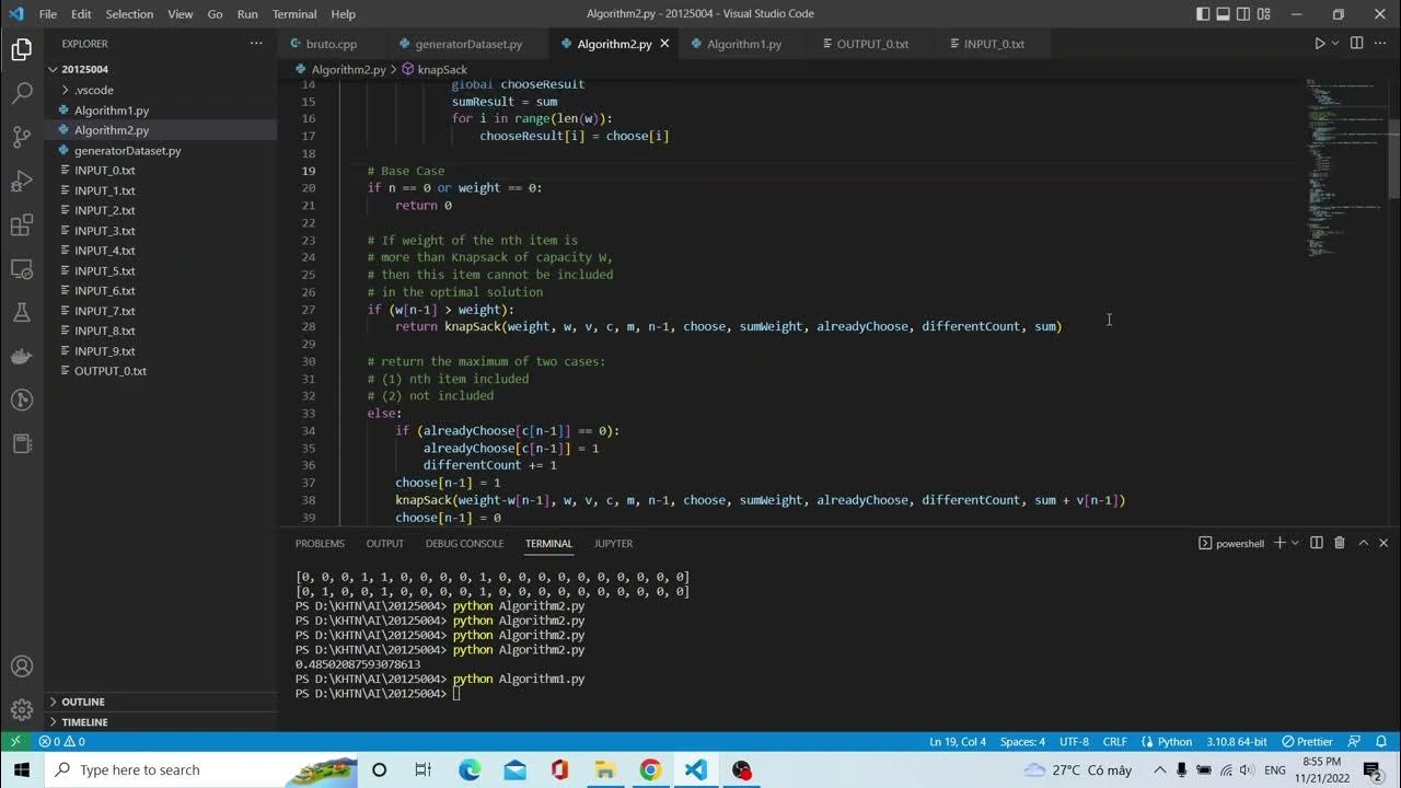 Knapsack Problem: Brute Force Searching vs Branch and Bound. - YouTube