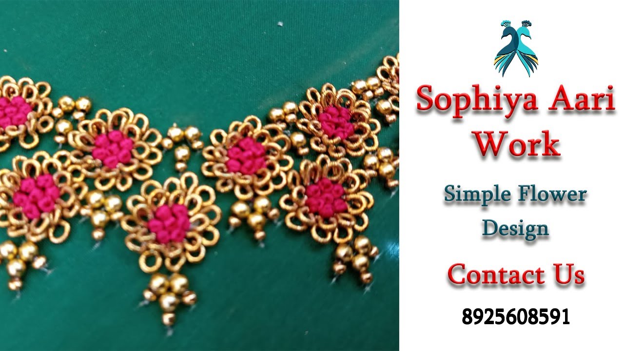 Simple Flower Design || Sophiya Aari Work in Virudhunagar || Madurai ...