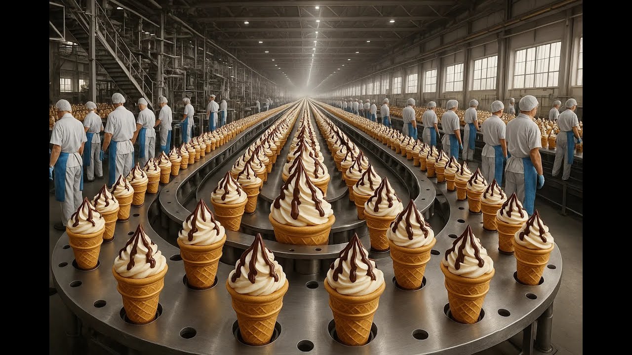 How Ice Cream Is Made in a High Tech Factory | Full Production Process ...