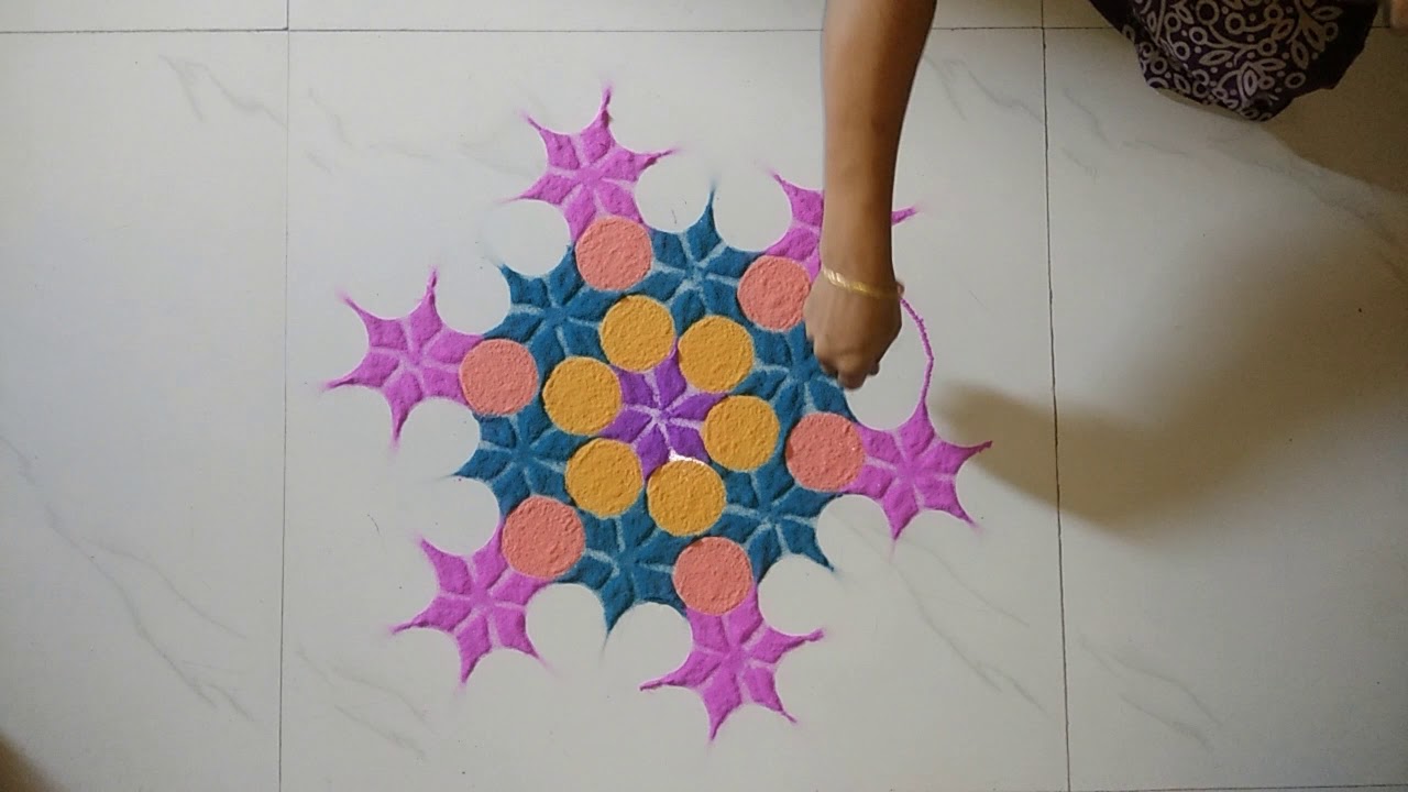 Rangoli made with the help of Tea Cup. | Mom's Talent | - YouTube