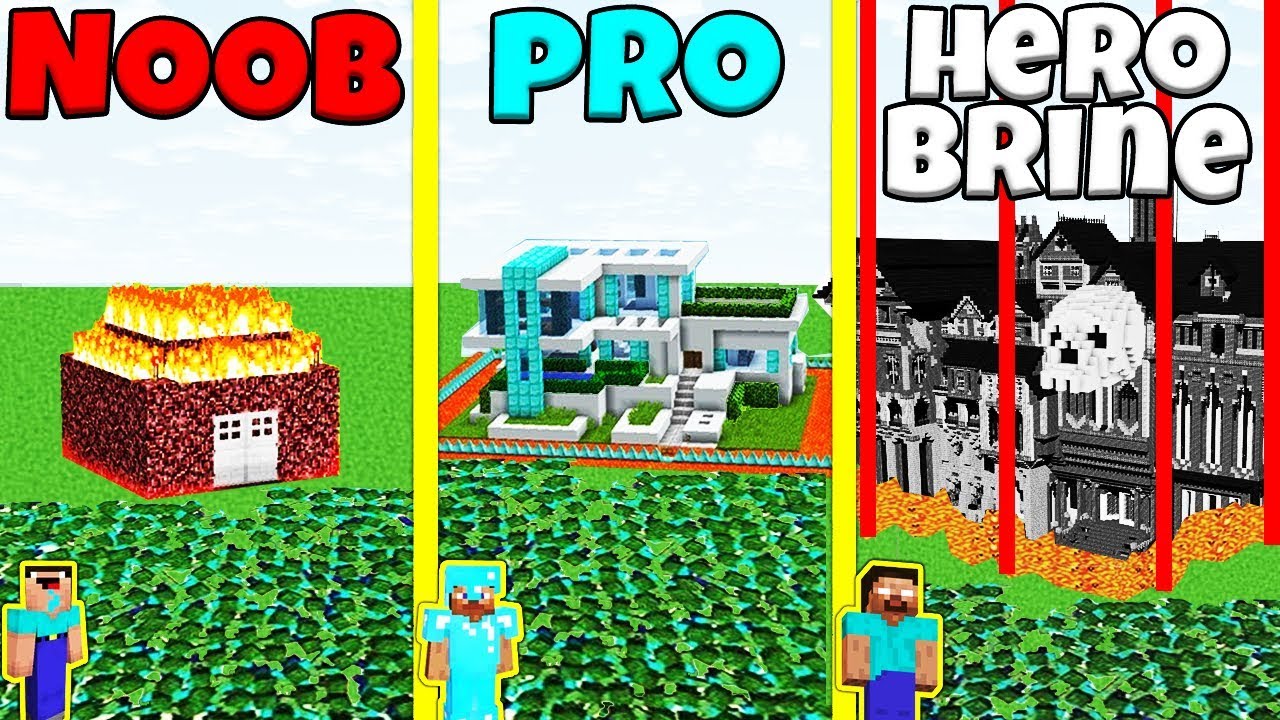 Minecraft Battle: NOOB vs PRO vs HEROBRINE: ZOMBIE BASE DEFENSE ...