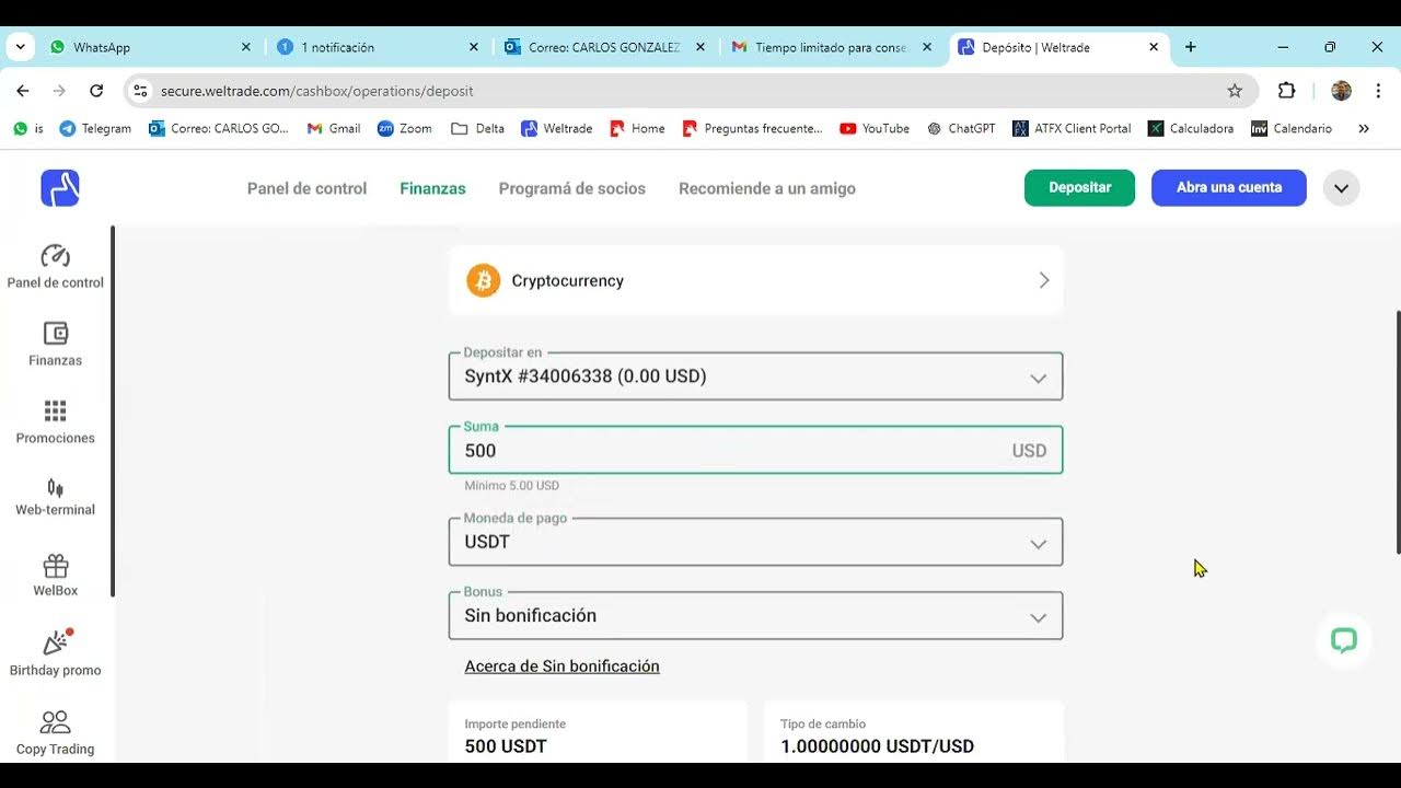 Guia de como fondear WelTrade en Indices Sinteticos y Forex - YouTube
