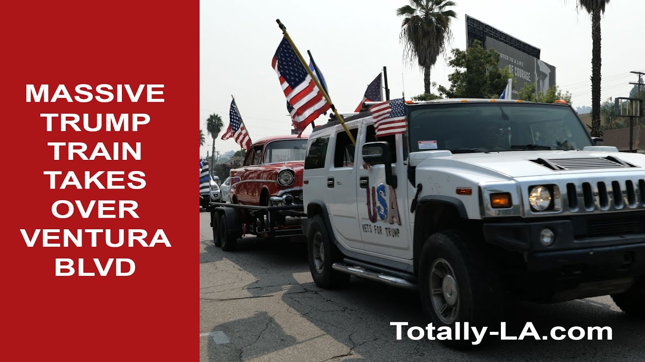 Massive Pro-Trump Caravan Takes Over Ventura Boulevard in Los Angeles ...