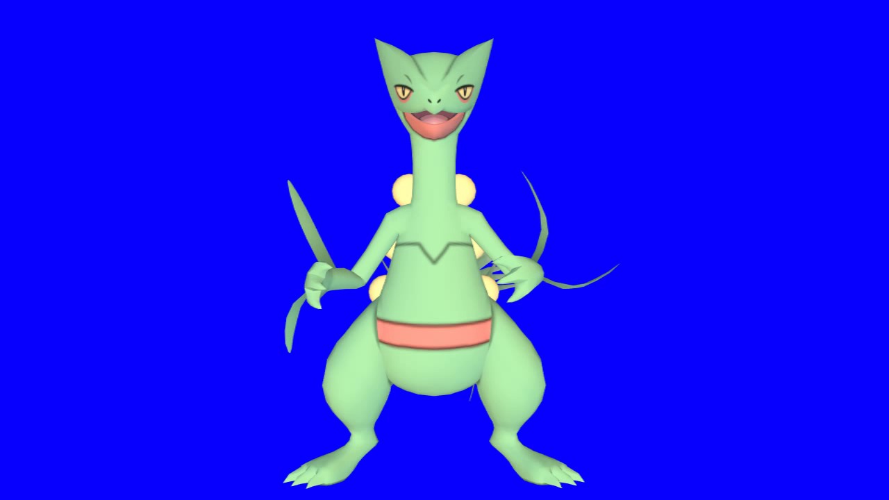 Sceptile animated front chroma - YouTube