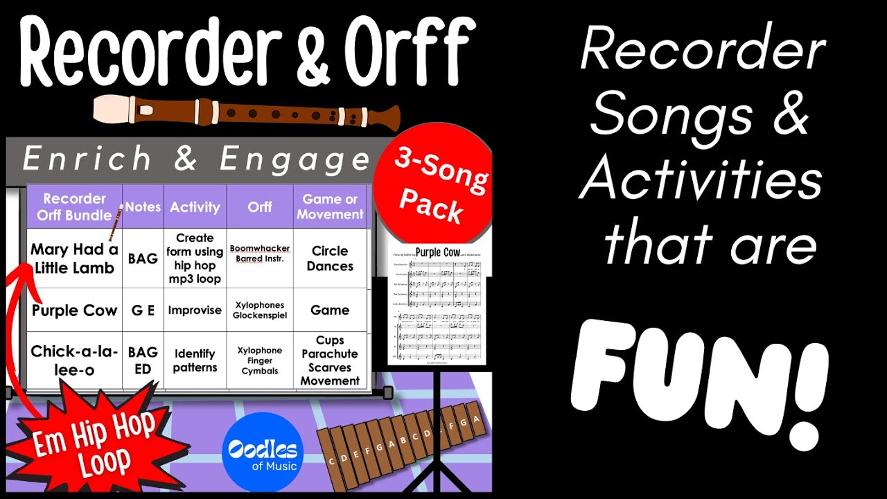 Recorder and Orff GROOVE Pack 3 Song Recorder Curriculum Elementary ...