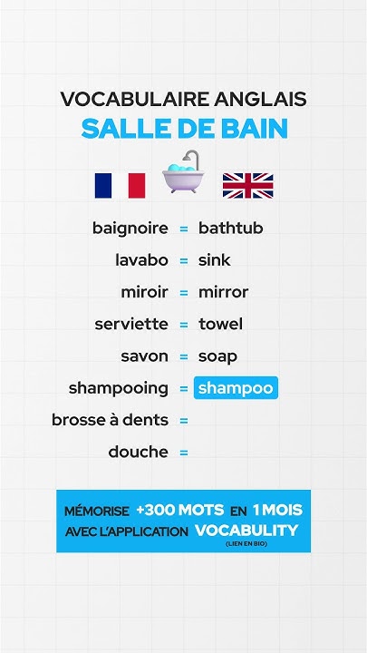 Le vocabulaire anglais de la salle de bain 🛁 - YouTube