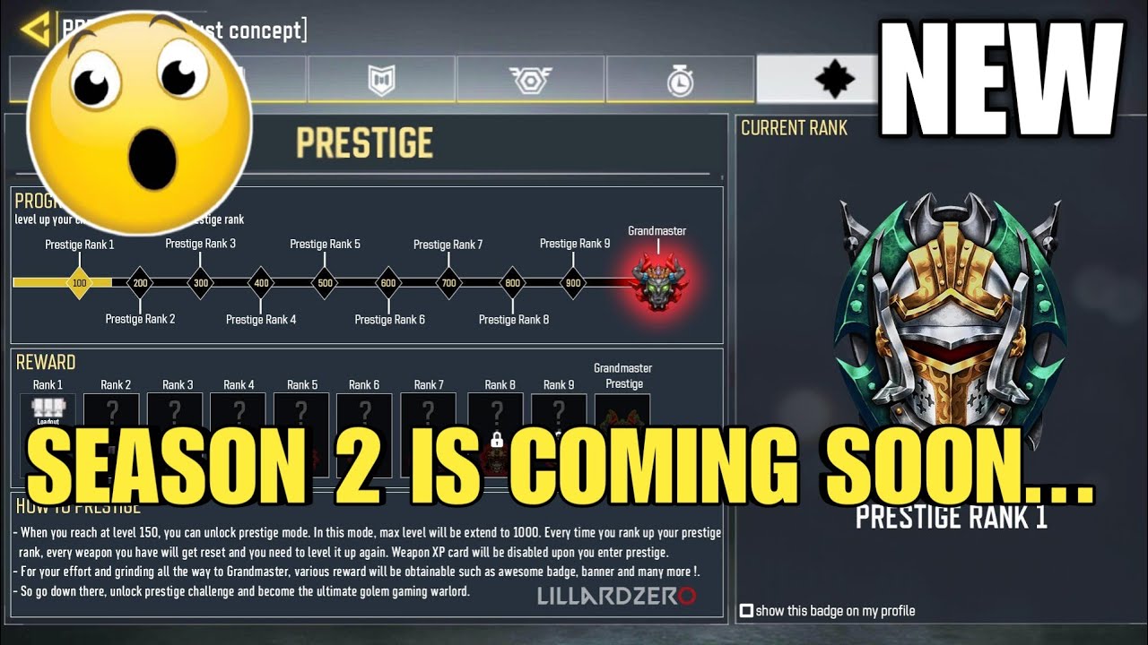 *NEW* PRESTIGE - TEST SERVER - SEASON 2 (2021) | COD MOBILE - YouTube