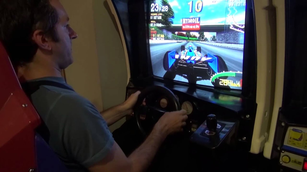 Indy 500 for Arcade Sega Model 2 gameplay on Bay Side Street track in ...