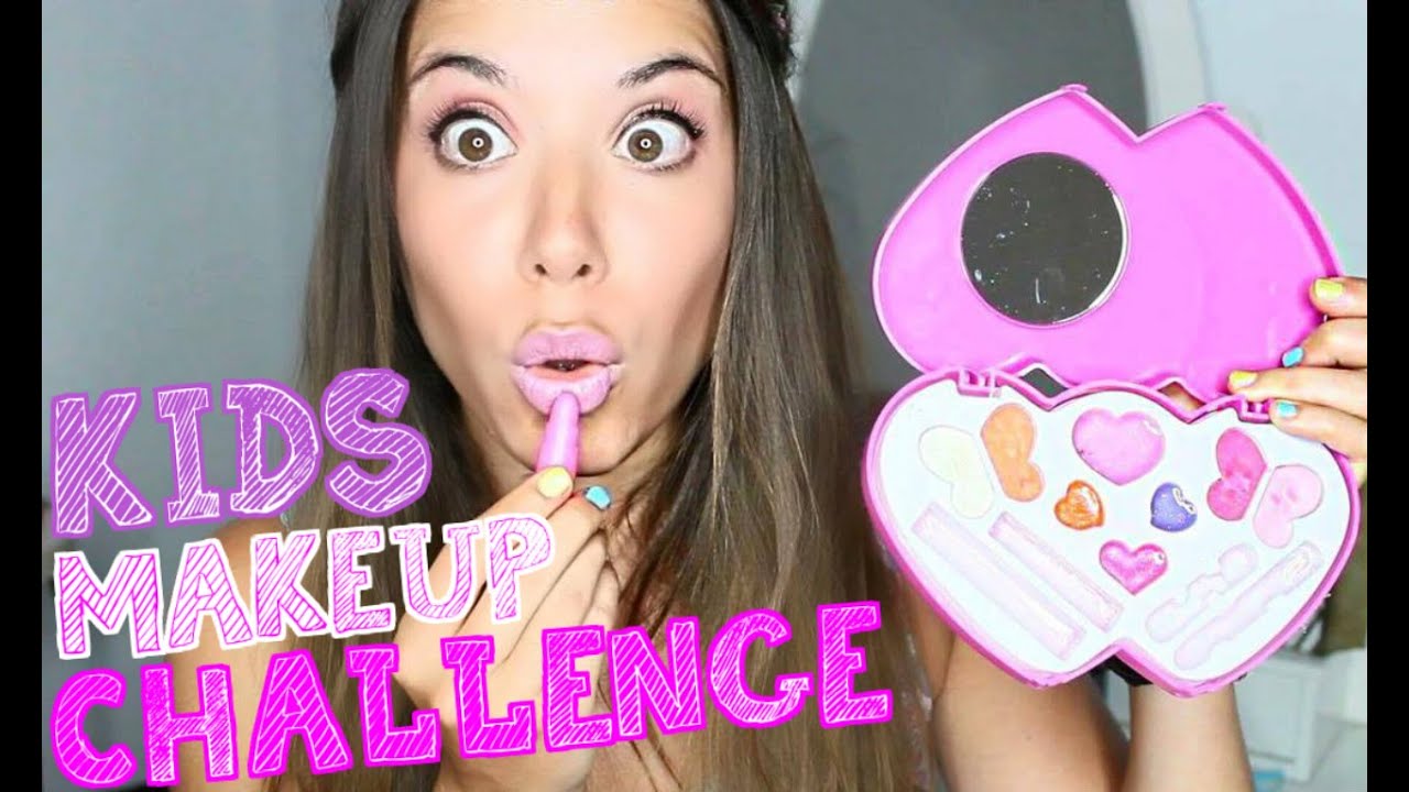 FULL FACE USING ONLY KIDS MAKEUP Challenge | Adriana Spink - YouTube