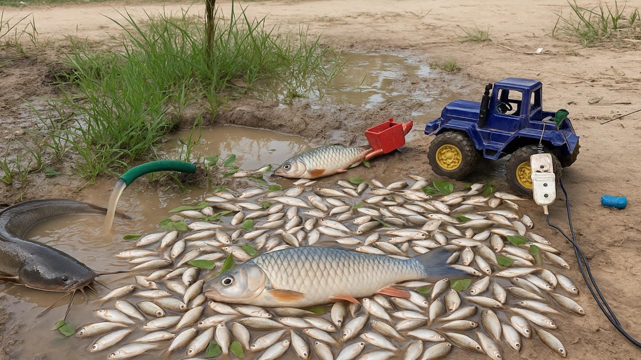 Shocking Fish Harvest! Pond Emptied by Mini Pump Reveals Huge Catch ...