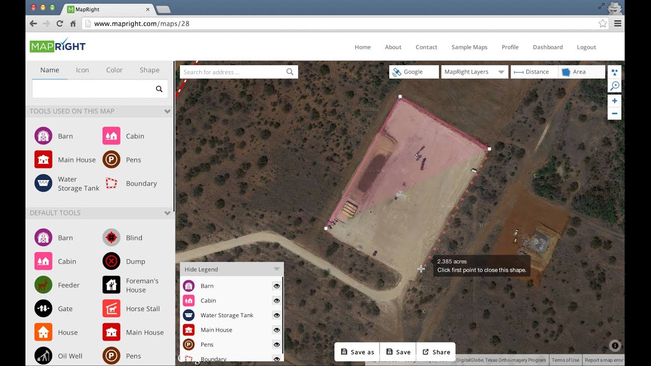 MapRight: How to use the calculate area tool - YouTube