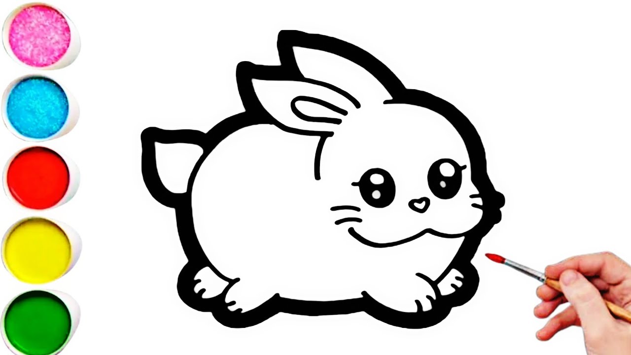 Beautiful Rabbit Drawing, Painting & Coloring For Kids and Toddlers ...