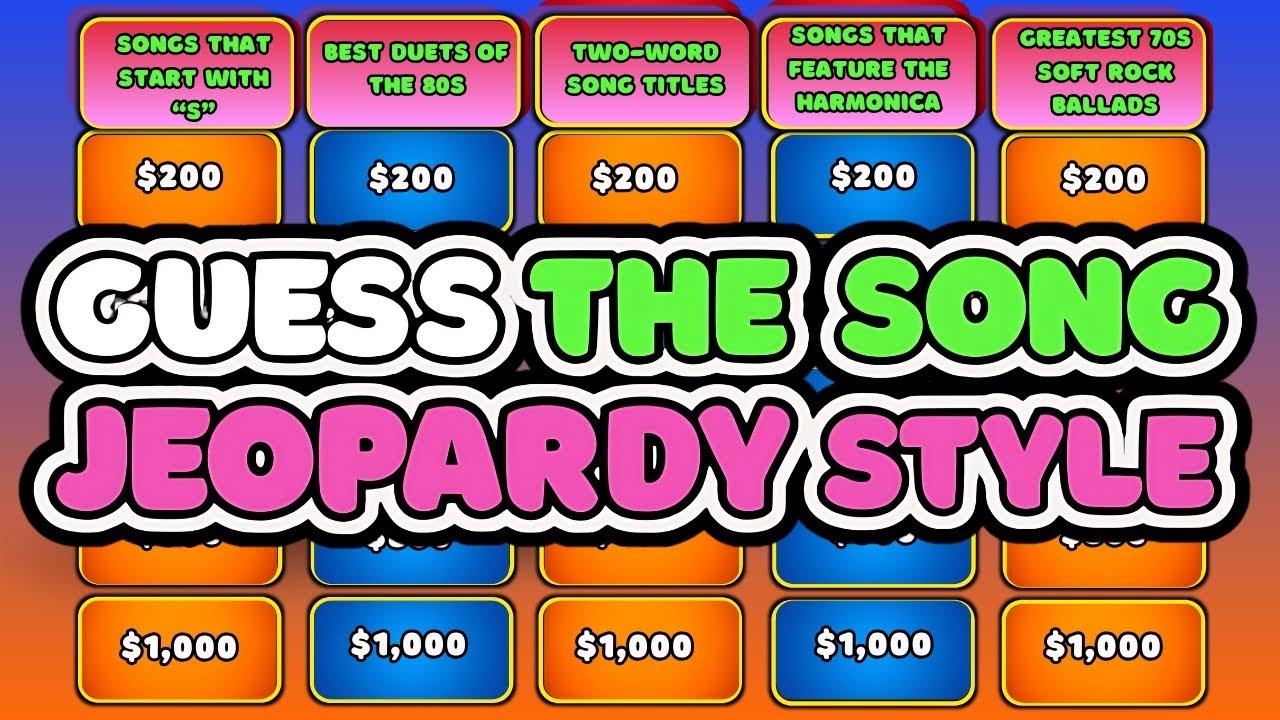 Guess the Song! Jeopardy Music Quiz Style | Music Trivia | Quiz Burst ...