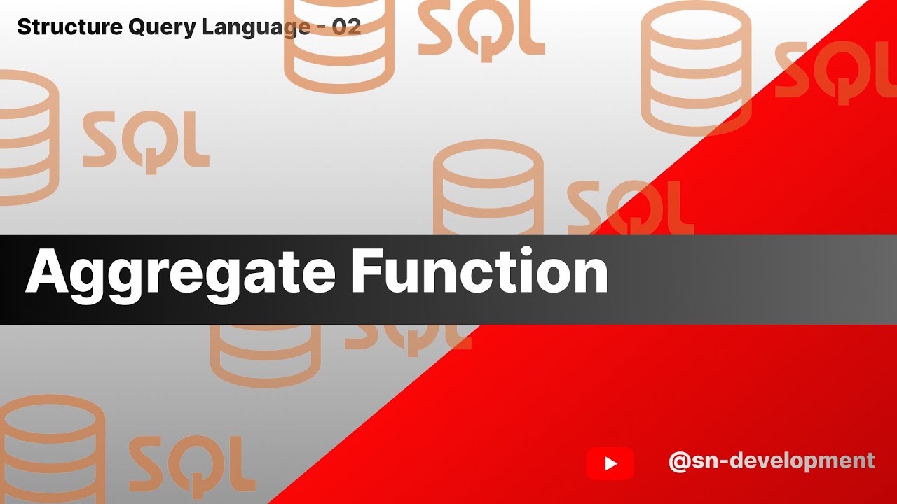 Aggregate Function | SQL-02 | DS/AI| GATE 2025 Revision - YouTube