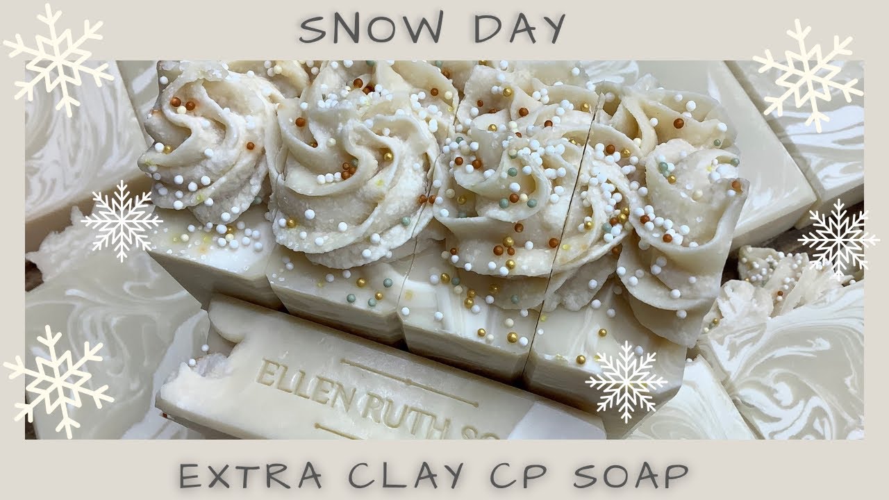 Making ️ SNOW DAY 🤍 CP Soap - White on White w/ Double Clay | Ellen ...