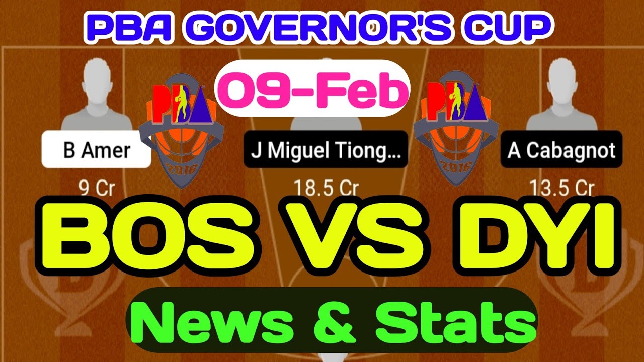 BOS VS DYI PBA GOVERNOR'S CUP || BOB VS DYI DREAM11 PREDICTION ...