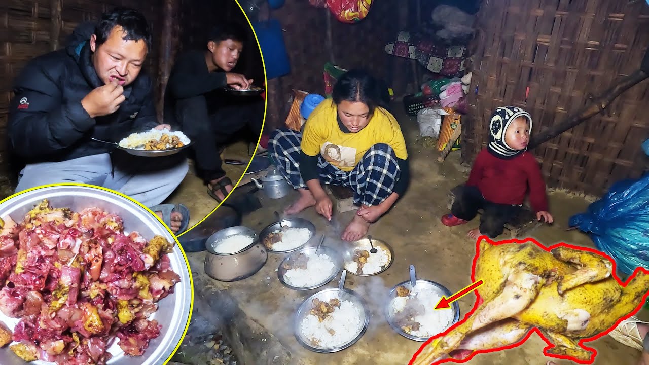 Local Chicken curry for guest || Rojan & other friends enjoying Chicken ...