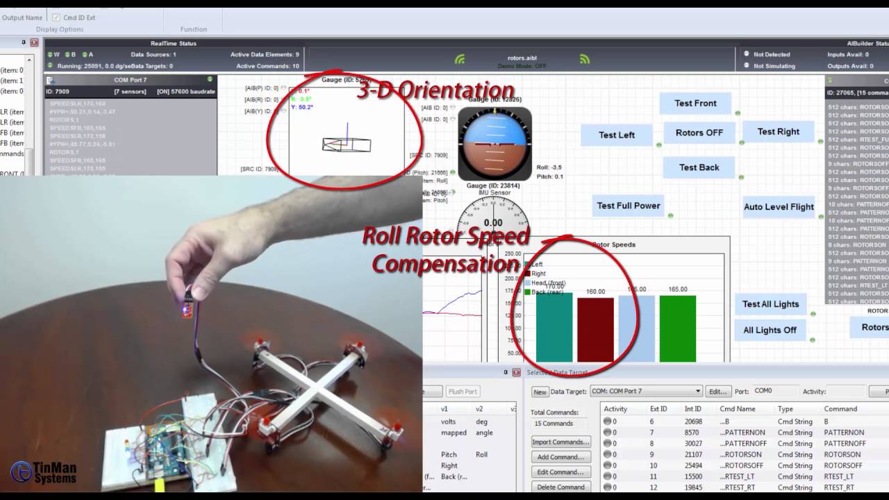 IMU Accel/Gyro/Mag Sensor Testing with TinMan RealTime - YouTube
