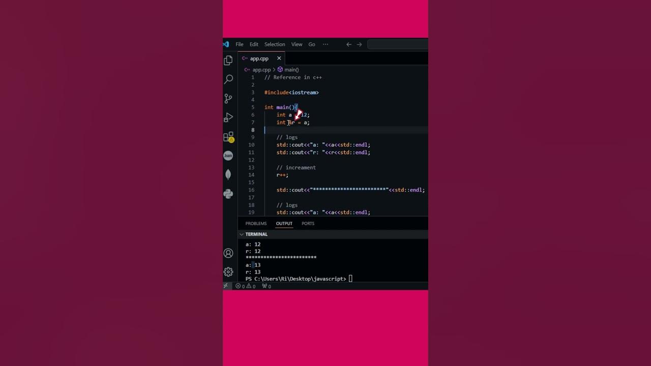 References in C++ pt-1 #ytshorts #shortvideos #viral #programming #coding #shortsviral #js # ...