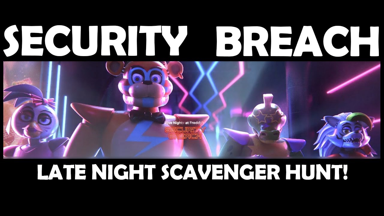 FNaF Security Breach - Late Night Scavenger Hunt! (Gift Boxes, CDs, Etc ...