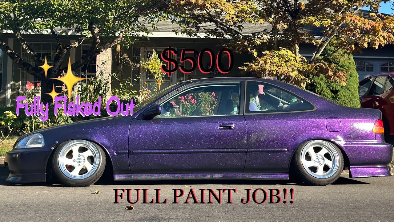 Civic FULL PAINT JOB w/ EYECANDY FLAKE!!! - YouTube