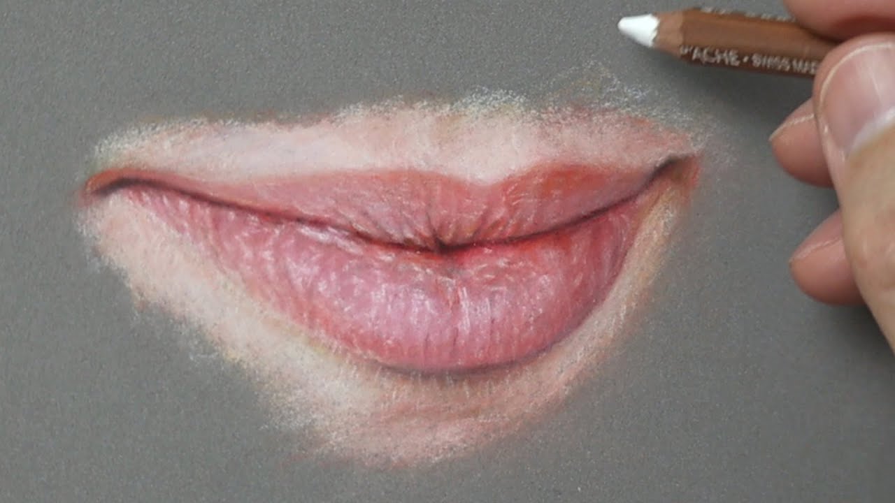 How to draw Realistic Lips using Pastel Pencils. Pastel Portrait Tips ...