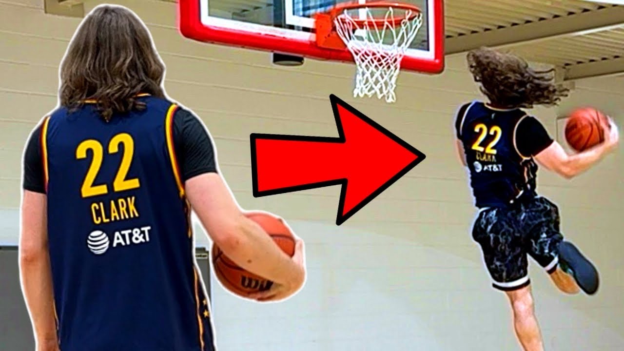Caitlin Clark CLONE Showing off INSANE Dunks at random gym - YouTube