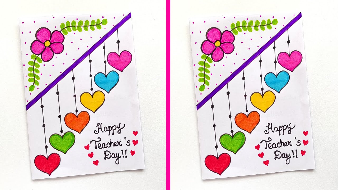 Easy and Simple Teachers day Card | Teachers day Greeting Card ...