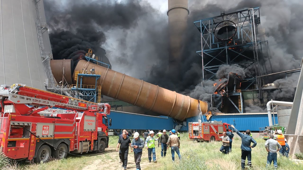 Kahramanmaraş'ta termik santralde yangın - YouTube