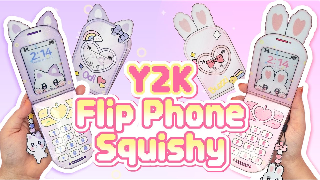 DIY Squishy Flip Phone💜 Y2K Phone Craft Tutorial ️ - YouTube
