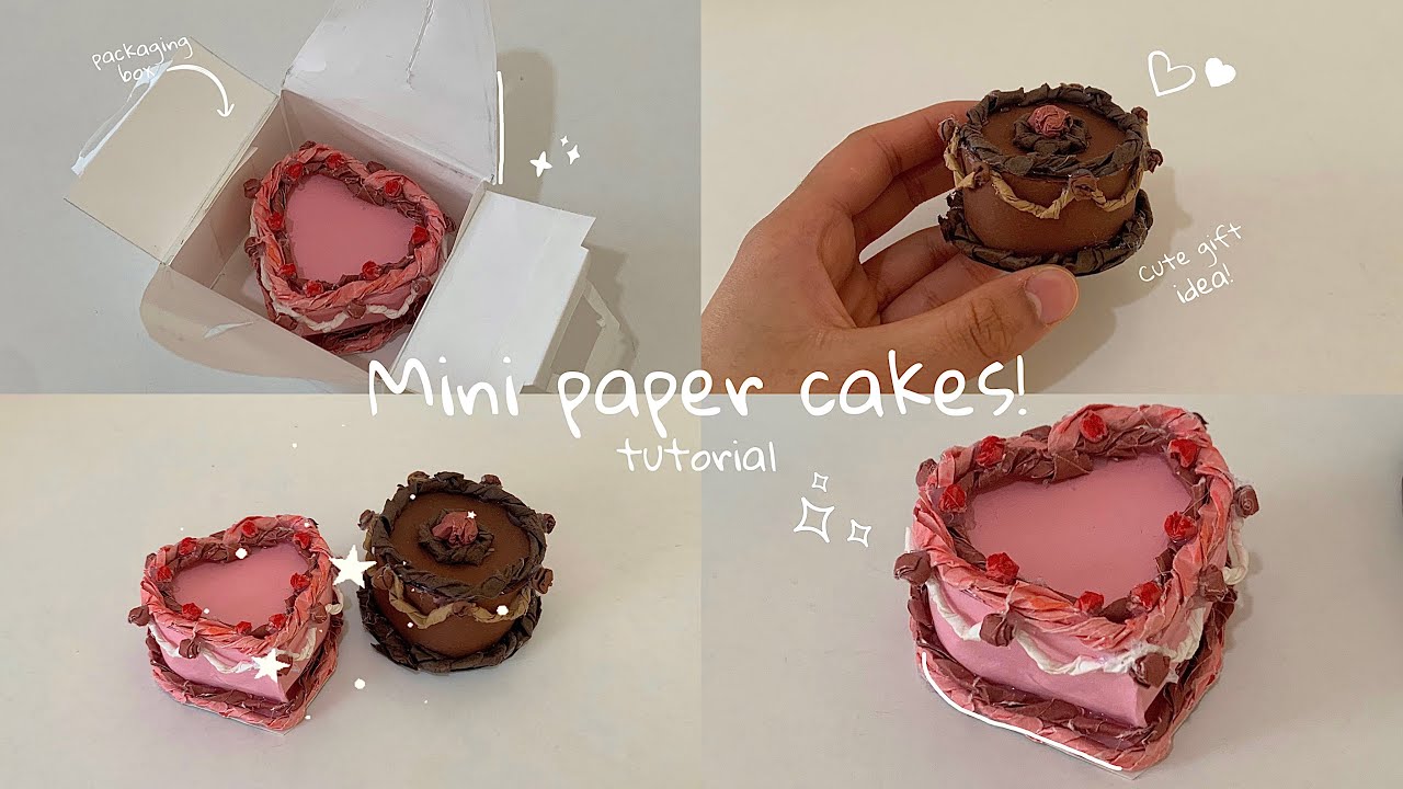 Mini paper cake tutorial 🍰| cute gift idea | - YouTube
