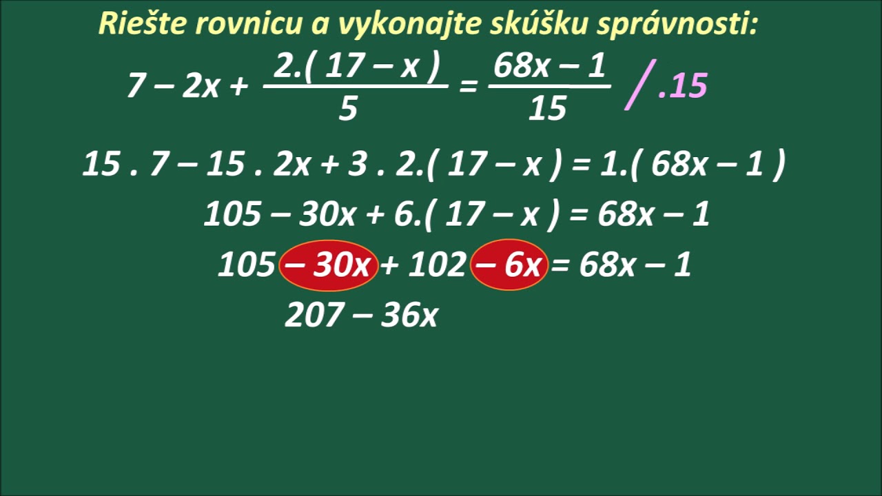 Rovnice so zlomkami 11 - YouTube