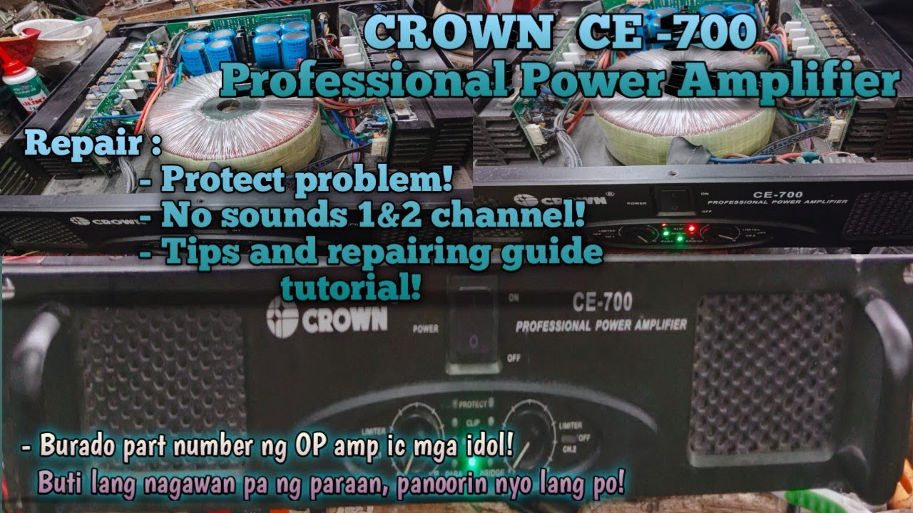 CROWN CE-700 Professional Power Amplifier | Repair! Protect problem ...