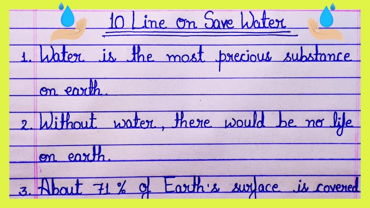 10 LINES SENTENCE ESSAY ON SAVE WATER IN ENGLISH | SAVE WATER PAR 10 ...
