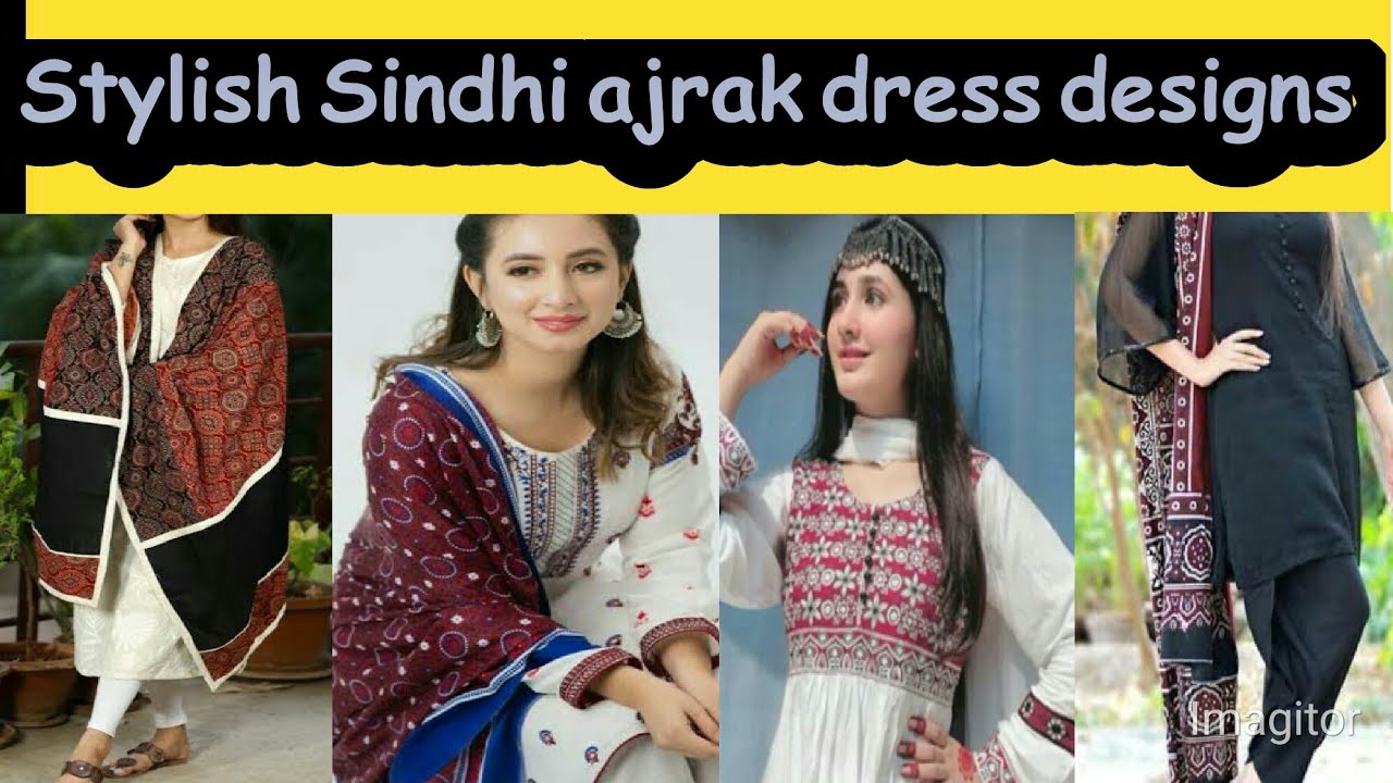Sindhi ajrak dress designs for girls||Simple & stylish ajrak frocks ...