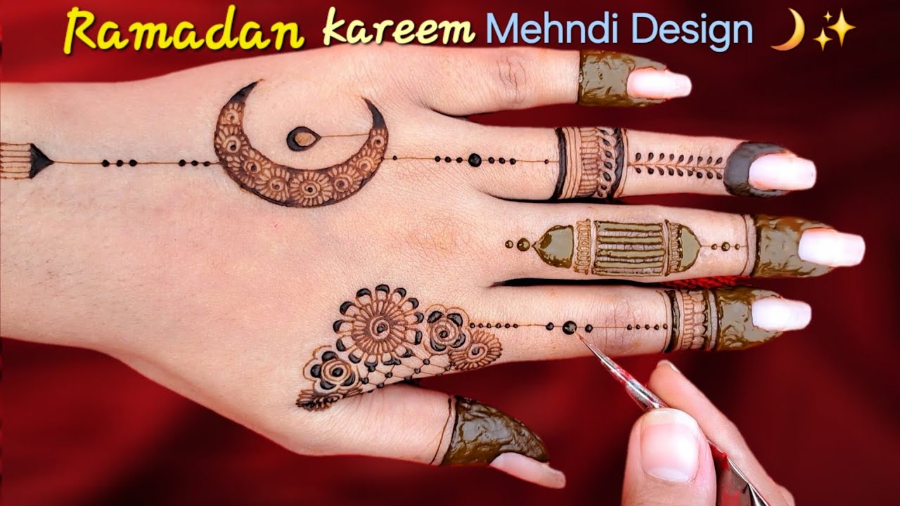 Ramadan Kareem Special Back Hand Henna Design || Simple Mehndi Design ...