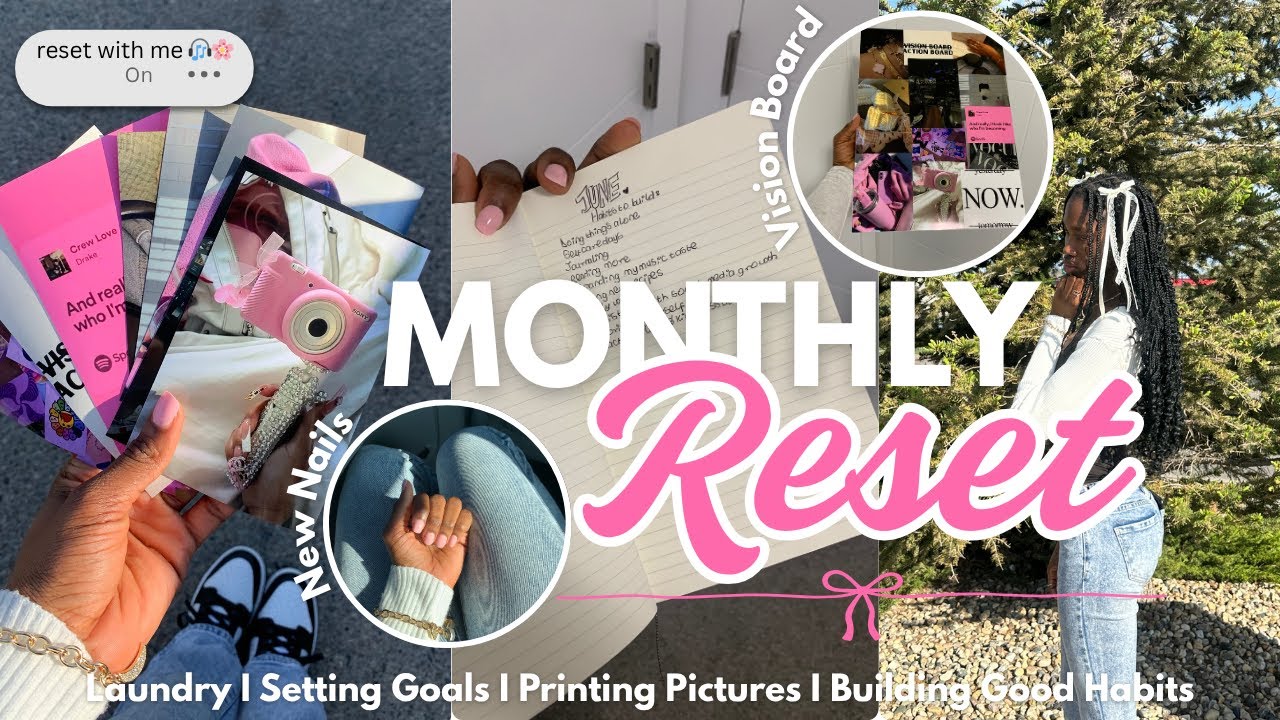 MONTHLY RESET | prep with me for June, vision board, setting goals ...