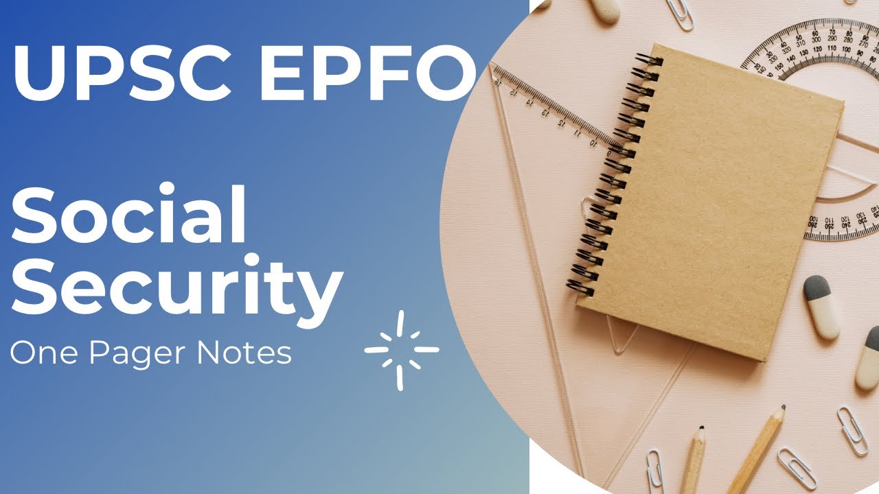 UPSC EPFO | Social security | One Pager Notes - YouTube