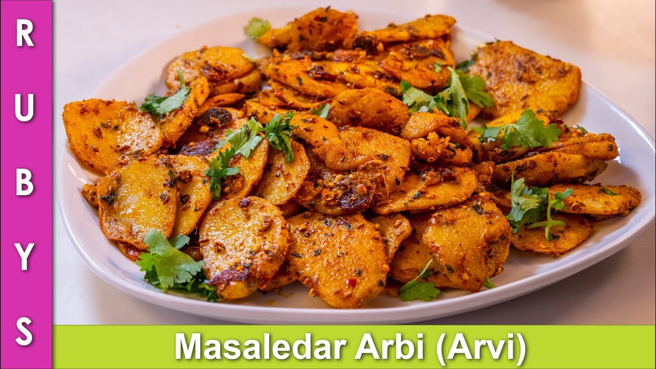 Masledar Aloo Ka Bhai Arbi ki Sabzi Tarkari Aloo Kathari Style Arvi ...