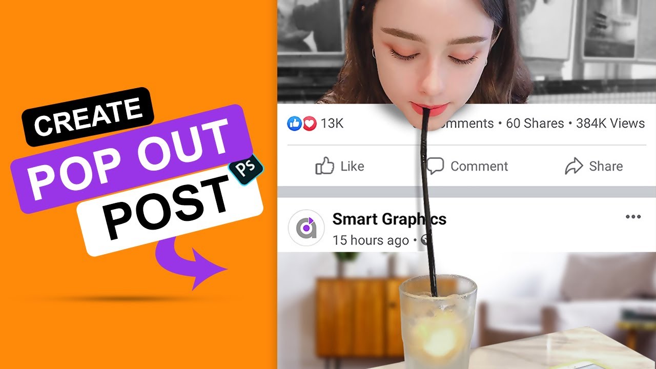 Social Media Pop out Post Design #photoshop - YouTube