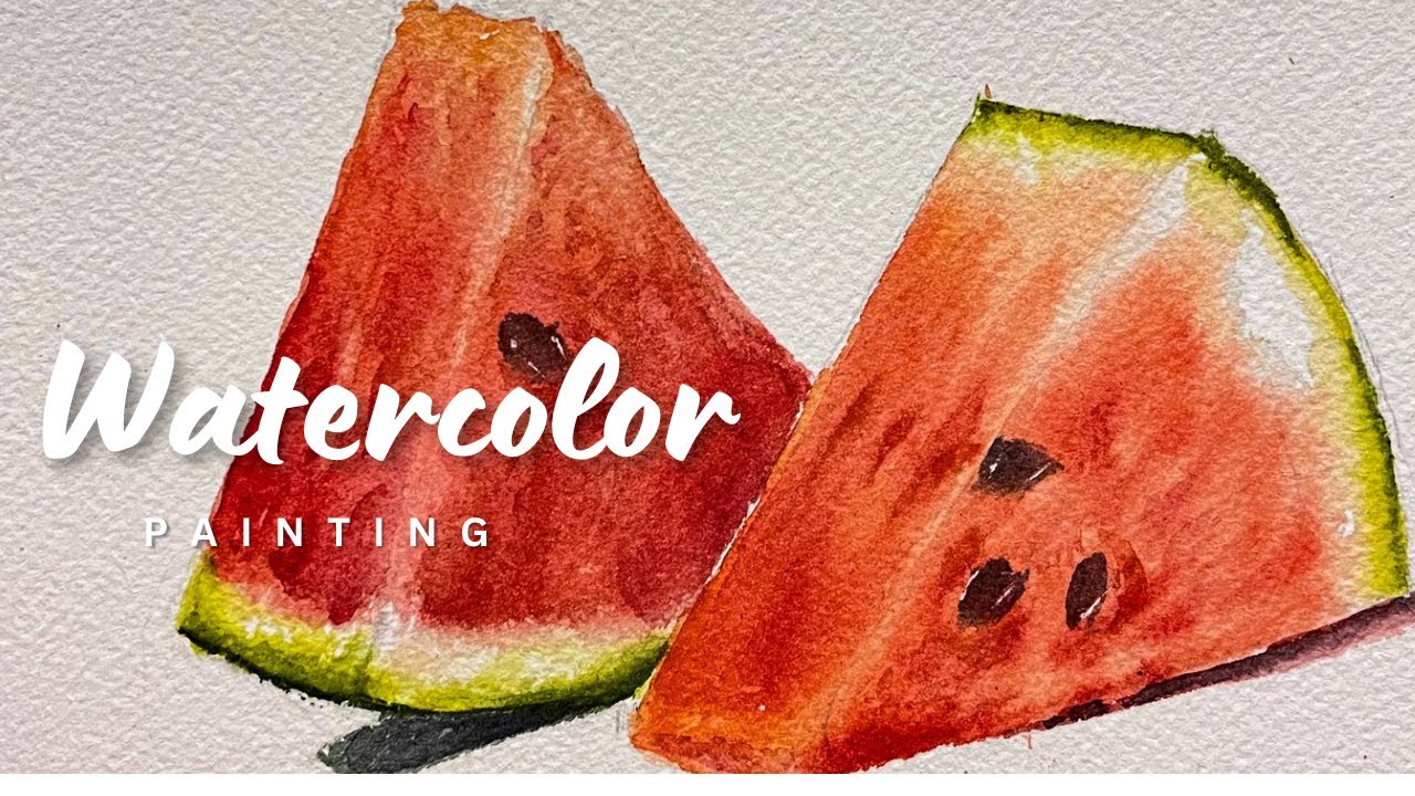 Watercolor painting tutorial of watermelon | Summer Special | - YouTube