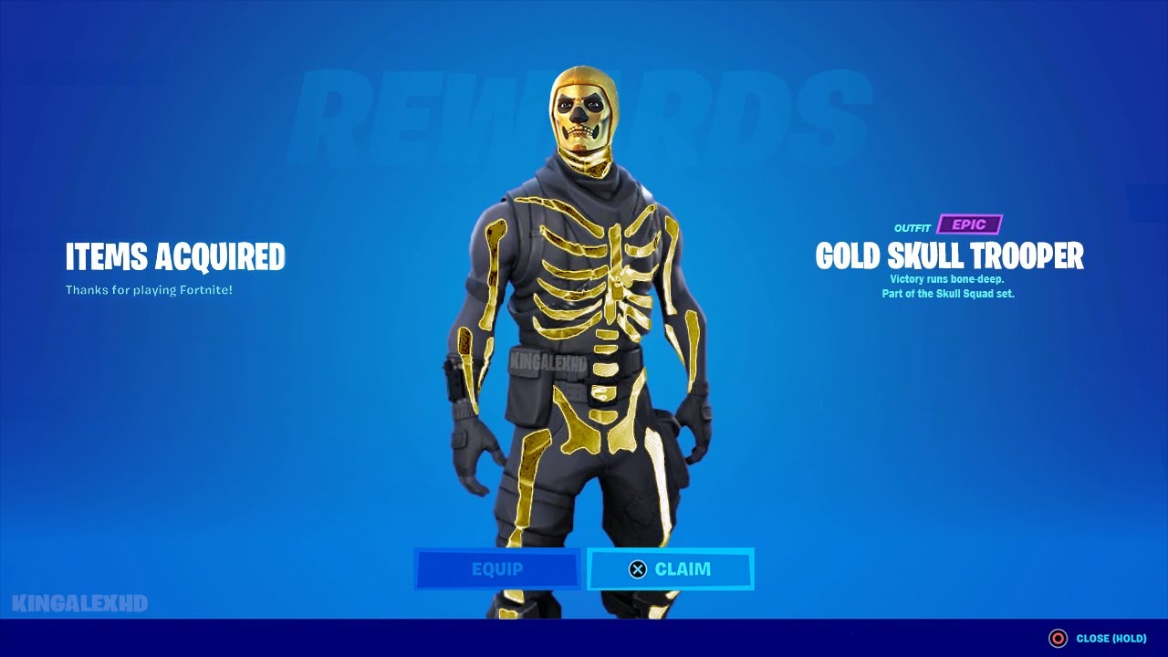How To Get The New Gold Skull Trooper Skin Halloween Skin In Fortnite Free Gold Skull