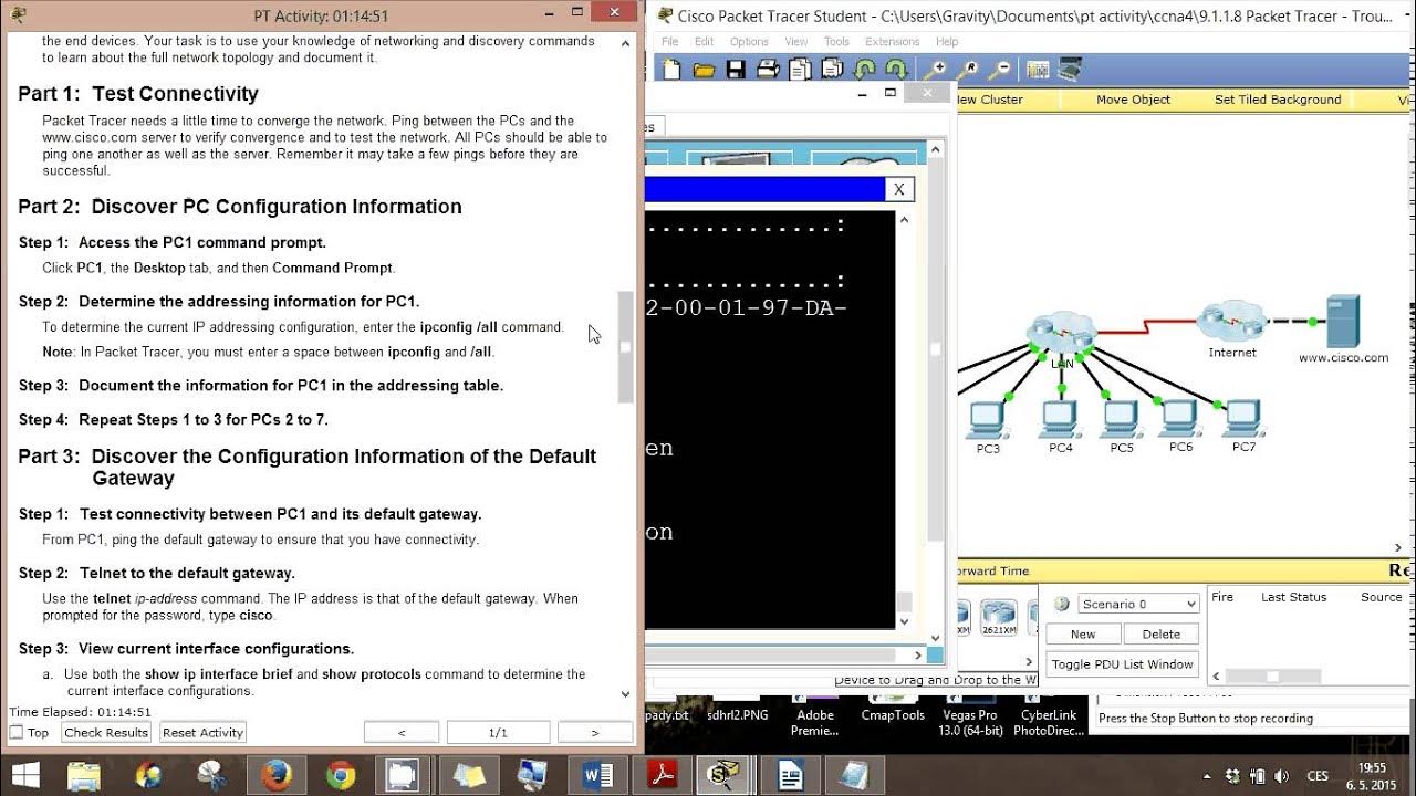 CCNA 4 Packet Tracer Activity 9.1.1.8 solution - YouTube