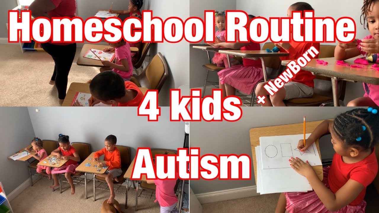 How To | Homeschool Routine | 4 kids + New baby | Autism | Homeschool ...