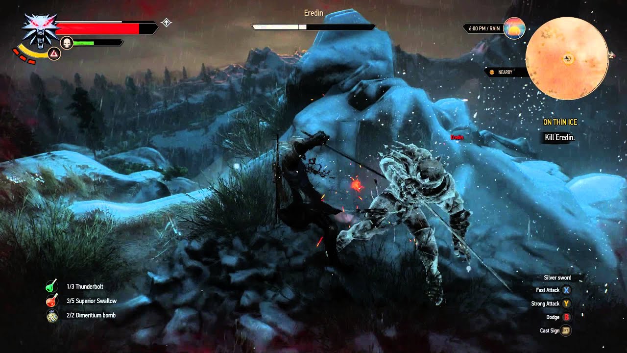 THE WITCHER 3 THE WILD HUNT WALKTHROUGH PART 103- ON THIN ICE - YouTube
