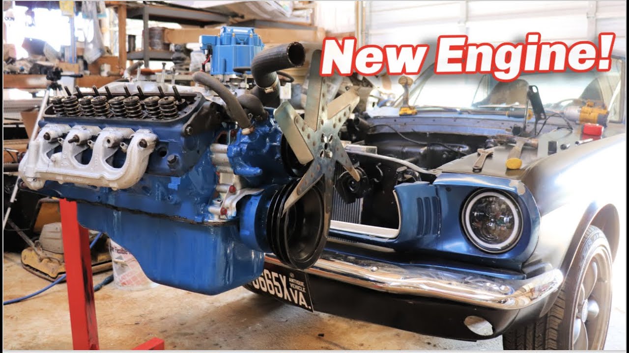 Classic Mustang Engine Install!! - YouTube