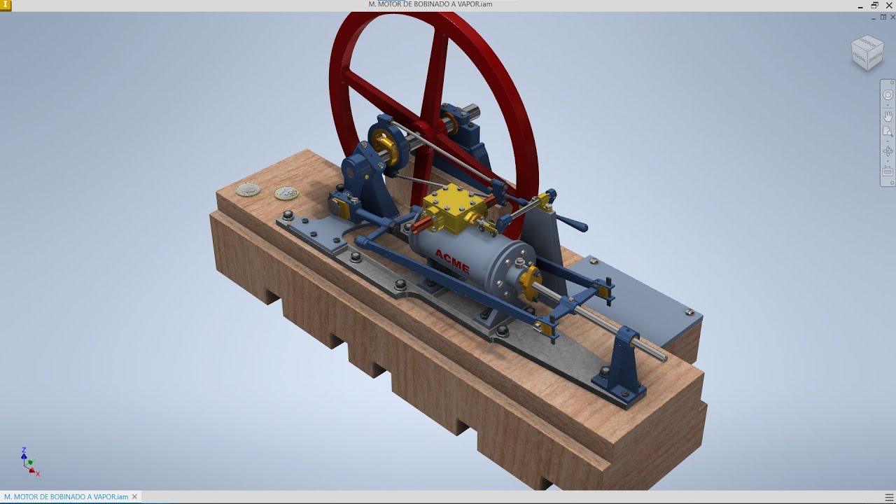 AUTODESK INVENTOR MAQUETA DE UN BOBINADOR CASERO IMPULSADO A VAPOR ...