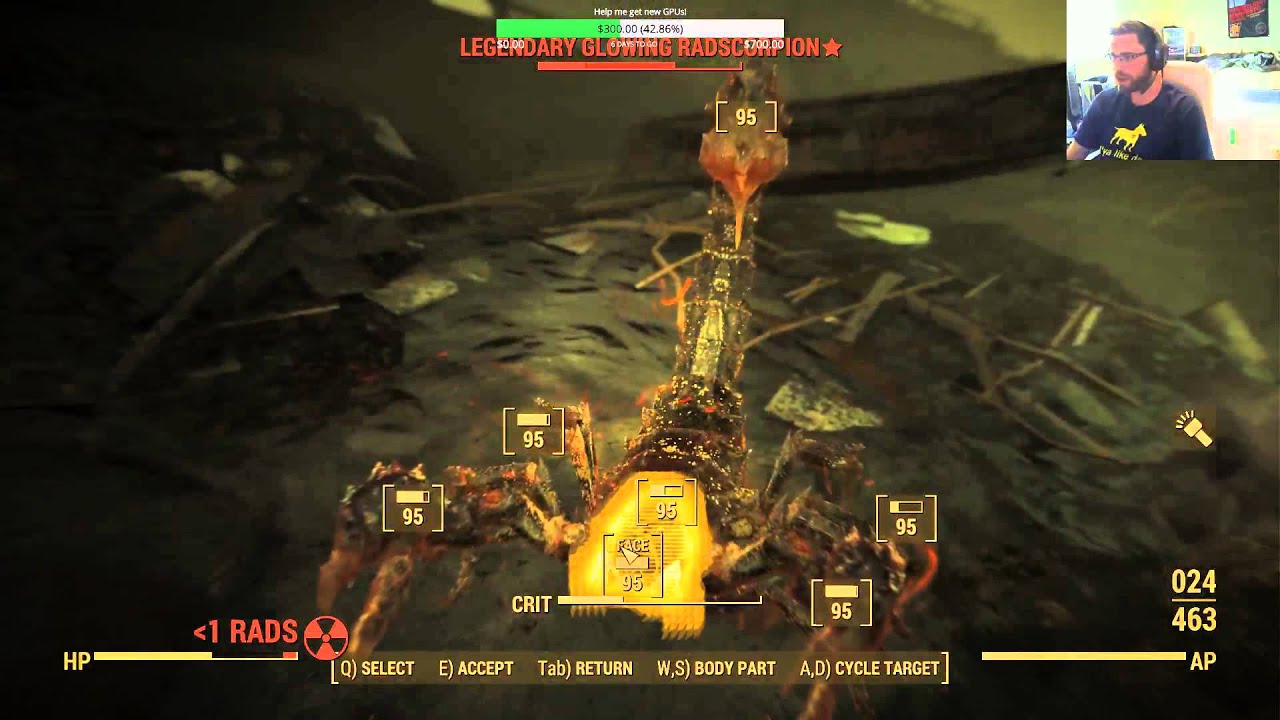 Fallout 4 - Legendary glowing radscorpion - YouTube
