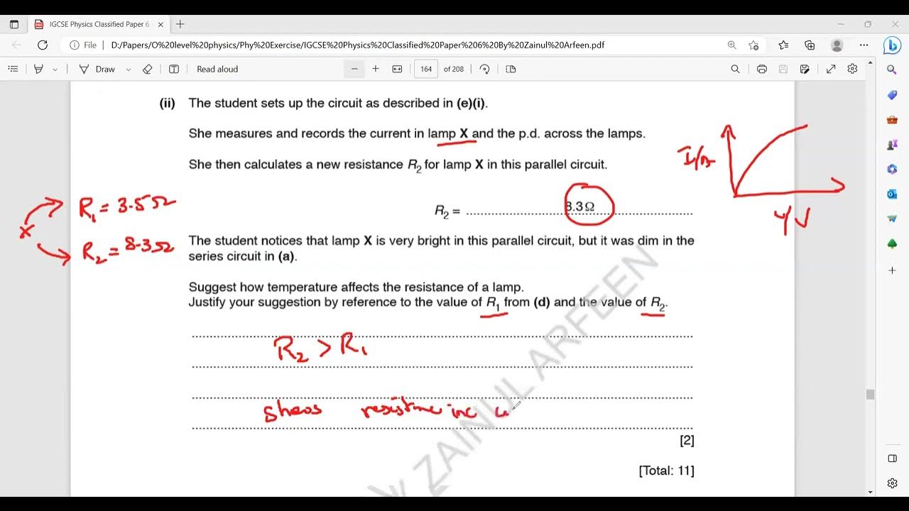 Voltage Current and Resistance Experiments Question 3 and 4 Alternate to practicals IGCSE ...
