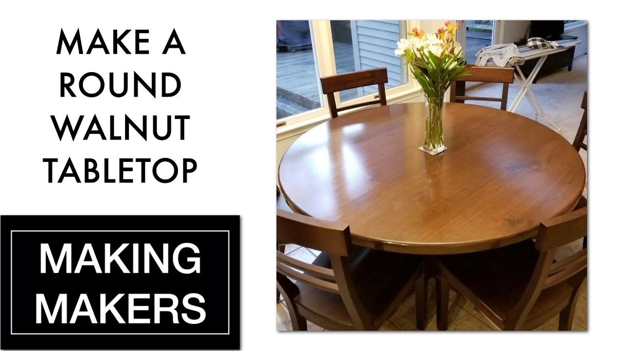 Make A Round Walnut Tabletop - YouTube